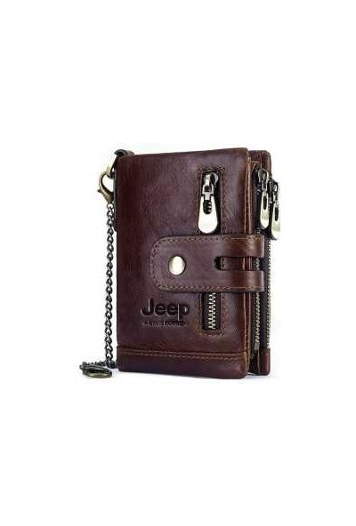 Jeep Erkek Cüzdanı Deri Bozuk Para Kart Bölmeli Zincir Tutuculu Rfıd Özellikli Jeep Erkek Cüzdanı Deri Bozuk Para Kart Bölmeli Zincir Tutuculu Rfıd Özellikli