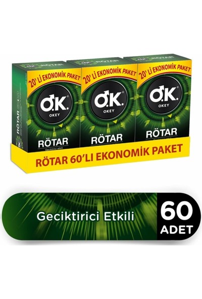 Okey Prezervatif Rötar 20 Li X 3 Adet (60 Lı)