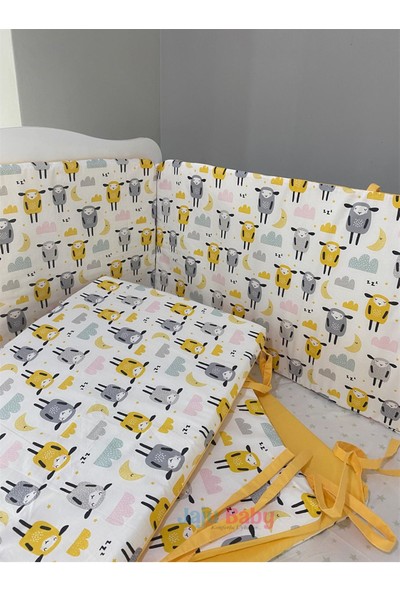 Jaju Baby Sevimli Kuzu Desenli Beşik Kenar Koruma Özel Ölçü Jaju Baby Sevimli Kuzu Desenli Beşik Kenar Koruma Özel Ölçü