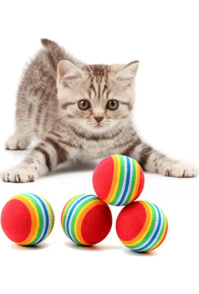 Mixpet Gökkuşağı Renkli Kedi Oyun Topu Small 3.5 cm 4'lü Mixpet Gökkuşağı Renkli Kedi Oyun Topu Small 3.5 cm 4'lü