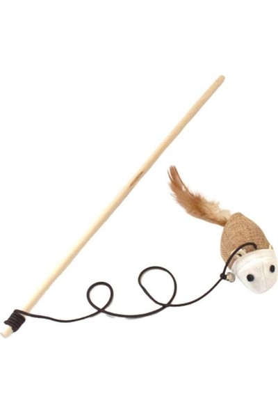 Mixpet Fare Figürlü Tahta Saplı Kedi Oltası 40 cm