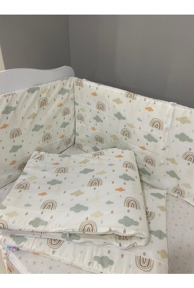 Jaju Baby Gökkuşağı Desenli Beşik Kenar Koruma Özel Ölçü