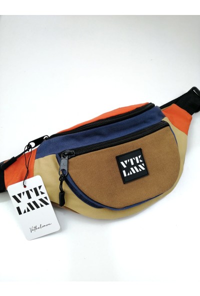 Vatkalimon Renkli Kahverengi Omuz ve Bel Çantası