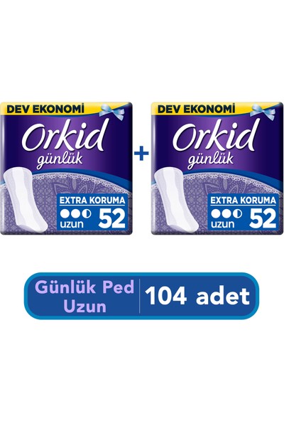 Orkid Günlük Ped Uzun Extra Koruma 104'LÜ Dev Ekonomi