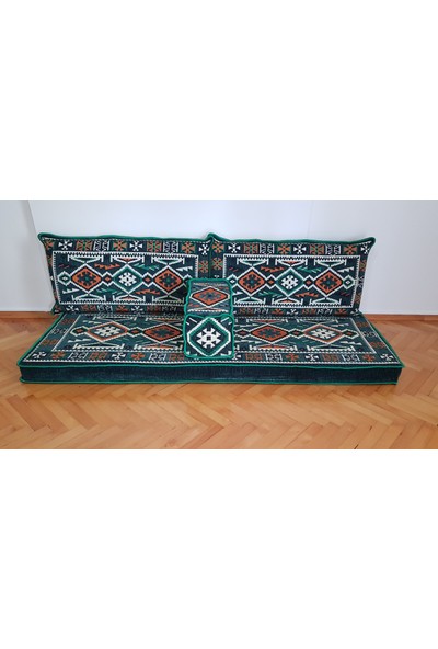 Coton Anadolu Desenli Şark Köşesi Minderi Ikili Sedir Takımı Sünger Dahil Yeşil ( 4 Parça Dolu ) Coton Anadolu Desenli Şark Köşesi Minderi Ikili Sedir Takımı Sünger Dahil Yeşil ( 4 Parça Dolu )