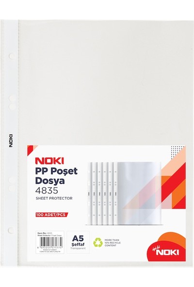 Noki Şeffaf Poşet Dosya A5 100'LÜ Paket