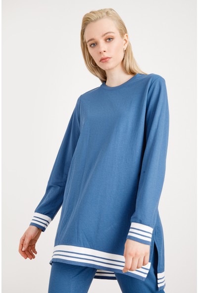 On Ribanalı Sıfır Yaka Tunik