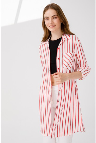 Ekol Çizgi Desenli Tunik