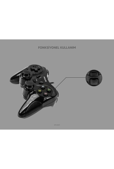 Philips SPL9405 Çift Titreşimli Ps3/pc USB Oyun Kolu Gamepad Joypad -Siyah Philips SPL9405 Çift Titreşimli Ps3/pc USB Oyun Kolu Gamepad Joypad -Siyah