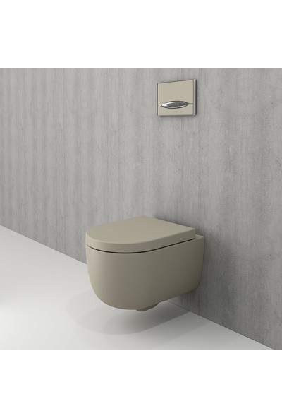 Bocchı V-Tondo Rımless Asma Klozet + Pure S Kapak - Mat Kaşmir Bocchı V-Tondo Rımless Asma Klozet + Pure S Kapak - Mat Kaşmir