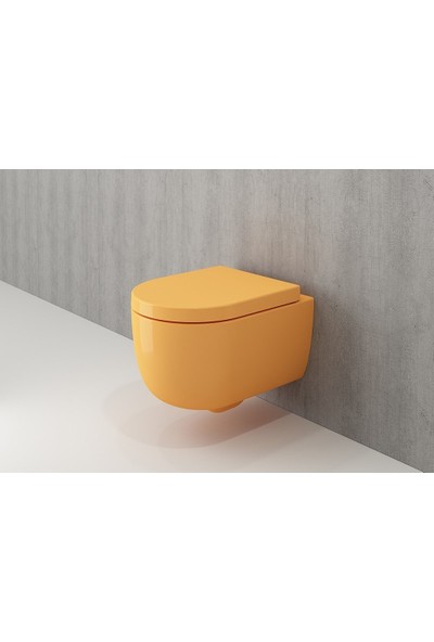 Bocchı V-Tondo Rımless Asma Klozet + Pure S Kapak - P.mandalina Sarısı Bocchı V-Tondo Rımless Asma Klozet + Pure S Kapak - P.mandalina Sarısı