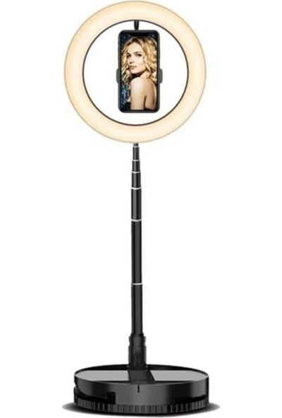 whitetech Ring Light Teleskopik LED Halka Lamba Taşınabilir Katlanır Selfie Işığı whitetech Ring Light Teleskopik LED Halka Lamba Taşınabilir Katlanır Selfie Işığı