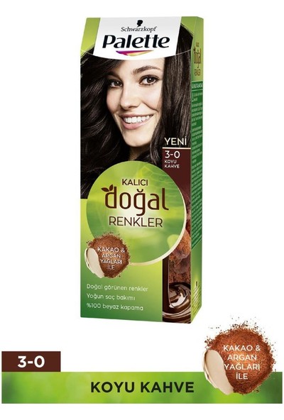 Palette Kalıcı Doğal Renkler 3-0 KOYU KAHVE Palette Kalıcı Doğal Renkler 3-0 KOYU KAHVE