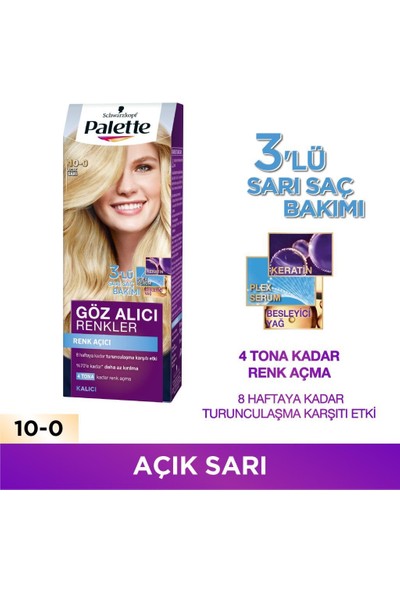 Palette Göz Alıcı Renkler Saç Boyası Açık Sarı 10-0 Palette Göz Alıcı Renkler Saç Boyası Açık Sarı 10-0