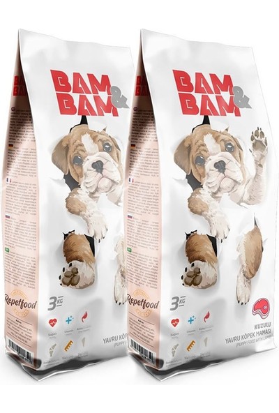 BAM BAM KUZU ETLİ YAVRU KÖPEK MAMASI 3 KG 2'Lİ PAKET BAM BAM KUZU ETLİ YAVRU KÖPEK MAMASI 3 KG 2'Lİ PAKET