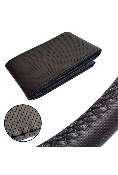 Gürler Oto Aksesuar Dikmeli Direksiyon Kılıfı Noktalı Siyah Ipli