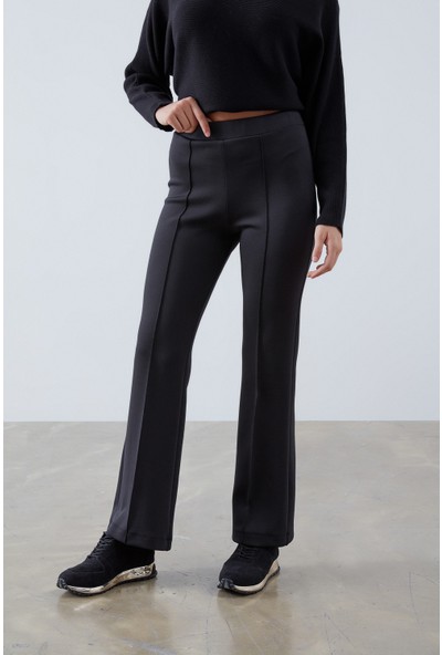 Beli Lastikli Dalgıç Pantolon - Siyah