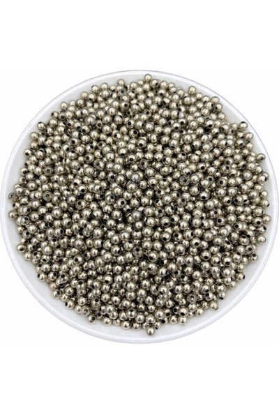 Hedef Bijuteri 3mm Nikel / Gümüş Renk Metal Demir Top Boncuk,takı Yapım Boncuğu (25GR ~450 Adet) Hedef Bijuteri 3mm Nikel / Gümüş Renk Metal Demir Top Boncuk,takı Yapım Boncuğu (25GR ~450 Adet)