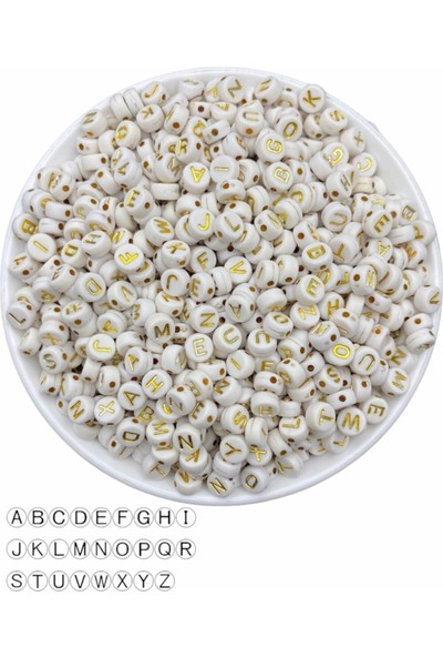 Hedef Bijuteri 50 gr Harf BONCUK,4X7MM Yassı Beyaz Üzeri Gold / Altınsarısı Yaldızlı Harf Boncuk (50GR,~345 Adet) Hedef Bijuteri 50 gr Harf BONCUK,4X7MM Yassı Beyaz Üzeri Gold / Altınsarısı Yaldızlı Harf Boncuk (50GR,~345 Adet)