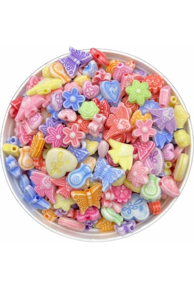 Hedef Bijuteri 25GR Pastel Karışık Figürler,pastel Renk Boncuk,takı Yapım Boncuğu Hedef Bijuteri 25GR Pastel Karışık Figürler,pastel Renk Boncuk,takı Yapım Boncuğu