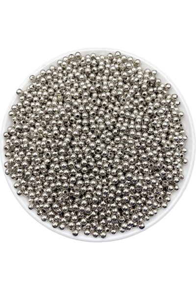Hedef Bijuteri 4mm Gümüş - Nikel Renk Ccb Metalize Metal Görünümlü Plastik Boncuk,takı Boncuğu (25GR,~750 Adet) Hedef Bijuteri 4mm Gümüş - Nikel Renk Ccb Metalize Metal Görünümlü Plastik Boncuk,takı Boncuğu (25GR,~750 Adet)