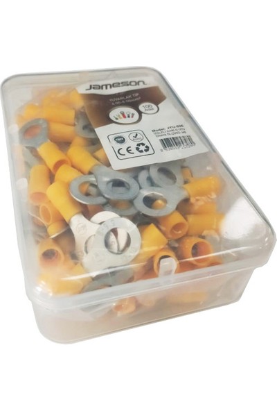 Jameson JYU-806 Izoleli Kablo Ucu 4-6mm M8 Kablo Papucu 100 Adet Jameson JYU-806 Izoleli Kablo Ucu 4-6mm M8 Kablo Papucu 100 Adet