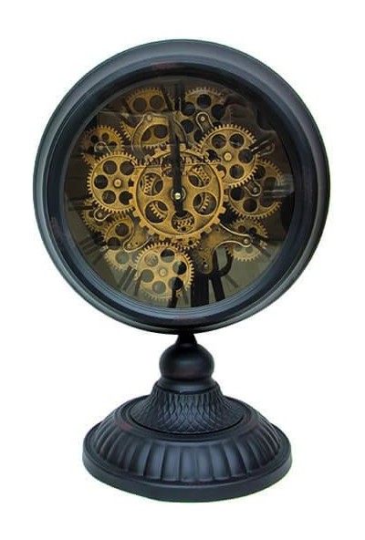 Tuğra Ticaret Masaüstü Siyah Çarklı Saat Akar Mekanızmalı Roma Rakamlı Tuğra Ticaret Masaüstü Siyah Çarklı Saat Akar Mekanızmalı Roma Rakamlı