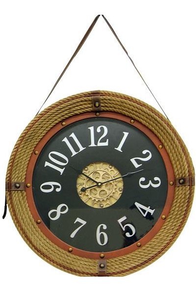 Tuğra Ticaret Saat Çarklı Askılı Duvar Saati Dekoratif Ev Ofis Hediyelik