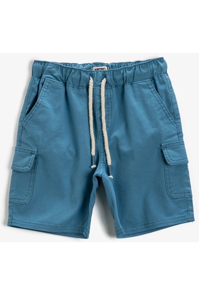 Koton Erkek Çocuk Beli Bağlamalı Kargo Cepli Şort Pamuklu