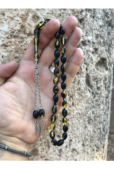 Sultan Telkari Hareli Şeffaf Tonda Toz Kehribar Tesbih Sultan Telkari Hareli Şeffaf Tonda Toz Kehribar Tesbih