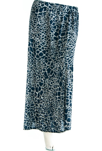Oppland Kadın Anne Butik Etek Sarmaşık Rüzgarı Desenli Rahat Kesim Likralı Viskon Penye Kumaş