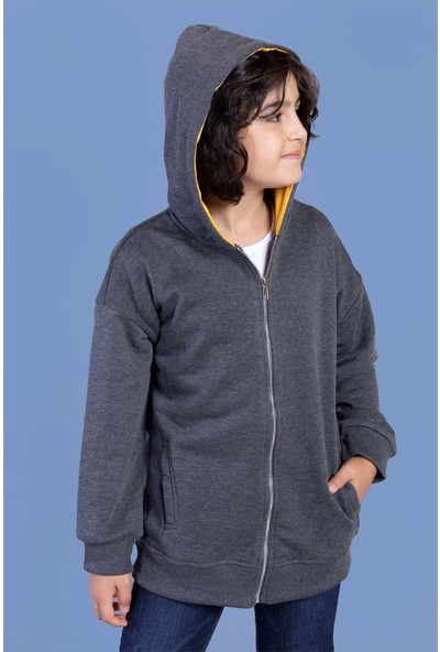 Toontoy Kids Erkek Çocuk Fermuar Kapatmalı Kapüşonlu Hırka Toontoy Kids Erkek Çocuk Fermuar Kapatmalı Kapüşonlu Hırka
