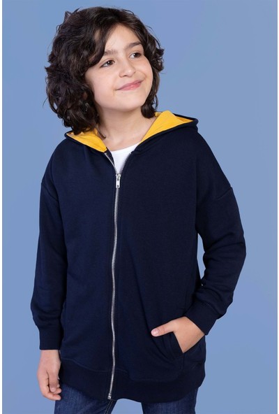 Toontoy Kids Erkek Çocuk Fermuar Kapatmalı Kapüşonlu Hırka Toontoy Kids Erkek Çocuk Fermuar Kapatmalı Kapüşonlu Hırka