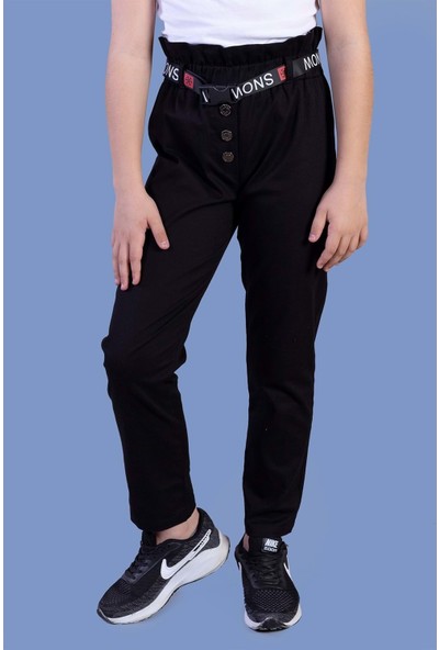 Toontoy Kids Kız Çocuk Beli Lastikli Kemer Detaylı Pantolon