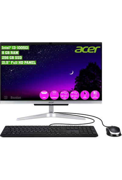 Acer Aspire C22-963 Intel Core i3 1005G1 8GB 256GB SSD Freedos 21.5 Acer Aspire C22-963 Intel Core i3 1005G1 8GB 256GB SSD Freedos 21.5
