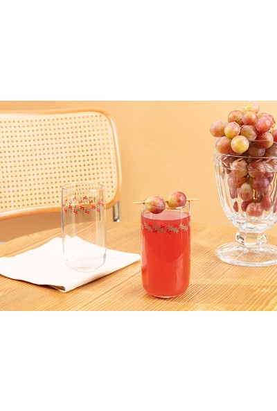 Madame Coco Musette Cherry Bloom 4'lü Meşrubat Bardağı Seti 365 ml Madame Coco Musette Cherry Bloom 4'lü Meşrubat Bardağı Seti 365 ml