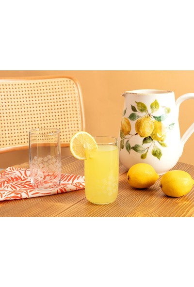 Madame Coco Musette White Leaves 4'lü Meşrubat Bardağı Seti 365 ml Madame Coco Musette White Leaves 4'lü Meşrubat Bardağı Seti 365 ml