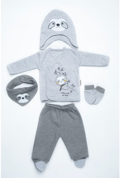Necix's Tembel Hayvan Beşli Set-Gri Melanj