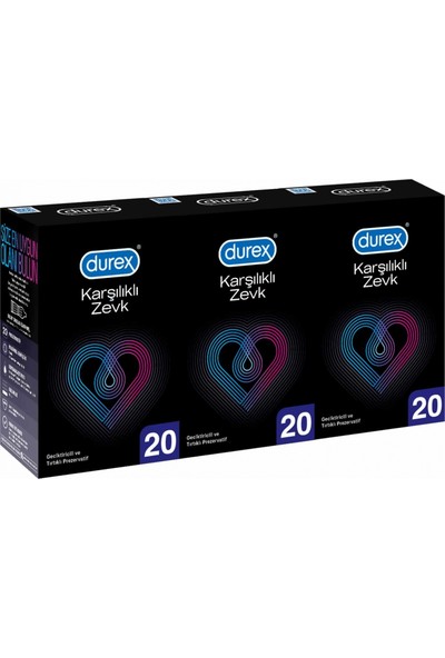 Durex Karşılıklı Zevk 60'lı Geciktiricili ve Tırtıklı Prezervatif