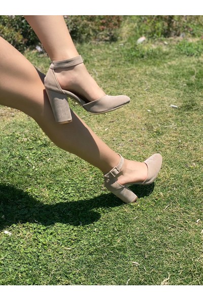 Salto Ayakkabi Tokalı Nude Süet
