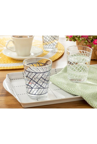 English Home Blue Stripes Cam 6'lı Kahve Yanı Su Bardağı 100 ml Mavi English Home Blue Stripes Cam 6'lı Kahve Yanı Su Bardağı 100 ml Mavi