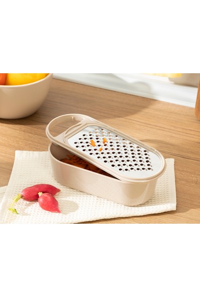 English Home Lily Plastik Hazneli Rende 23 cm Koyu Bej English Home Lily Plastik Hazneli Rende 23 cm Koyu Bej