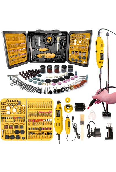 Anadolu Strong 350 Parça Çift Makinalı Gravür Oyma Dremel Taşlama Zımpara 130 W