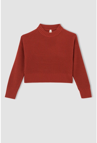 DeFacto Kız Çocuk Regular Fit Boğazlı Yarım Balıkçı Yaka Crop Basic Triko Kazak U6191A621AU DeFacto Kız Çocuk Regular Fit Boğazlı Yarım Balıkçı Yaka Crop Basic Triko Kazak U6191A621AU