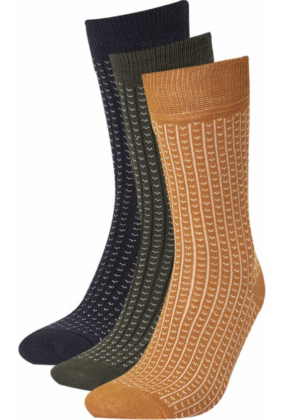 DeFacto Erkek Pamuk 3'lü Uzun Çorap R8101Az21Au