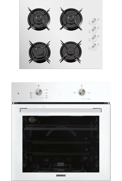 Luxell 2'li Set (B66 S2 Beyaz Cam Ankastre Fırın  / Lx-40 Tahdf Beyaz Cam Ocak) Luxell 2'li Set (B66 S2 Beyaz Cam Ankastre Fırın  / Lx-40 Tahdf Beyaz Cam Ocak)
