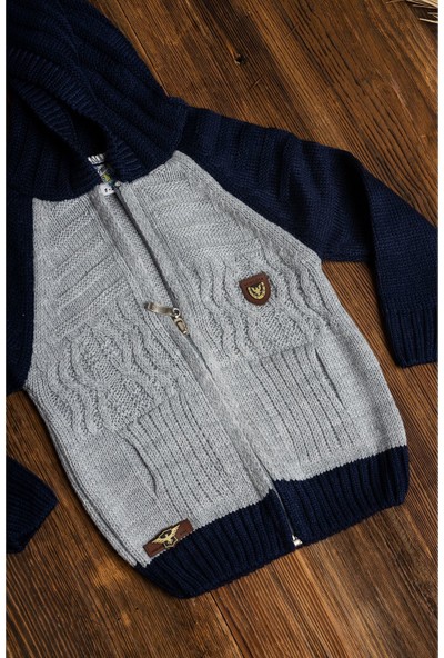 Gimer Avm Kapşonlu Erkek Çocuk Triko Hırka