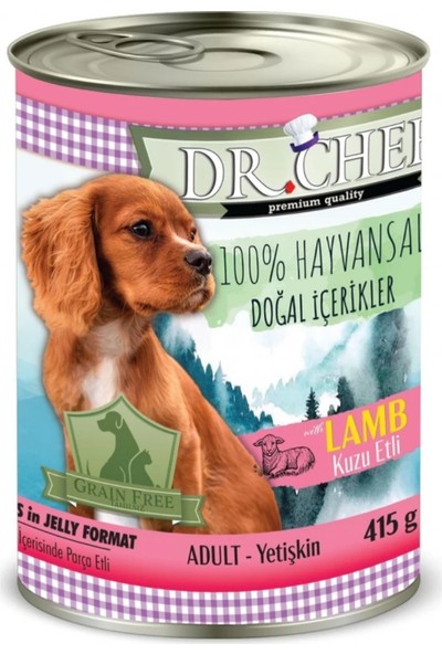 Dr. Chef Tahılsız Kuzu Etli Konserve Yavru Köpek Maması 24 x 415 Gram Dr. Chef Tahılsız Kuzu Etli Konserve Yavru Köpek Maması 24 x 415 Gram