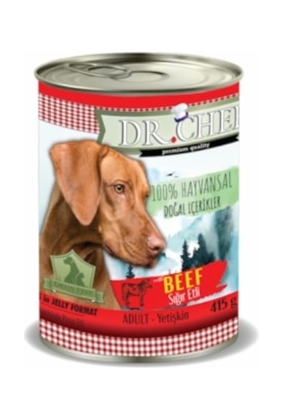 Dr. Chef Tahılsız Sığır Etli Konserve Yetişkin Köpek Maması 24 x 415 Gram Dr. Chef Tahılsız Sığır Etli Konserve Yetişkin Köpek Maması 24 x 415 Gram