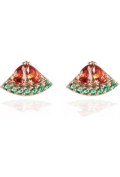 Bylin Gold Mini Karpuz 925 Ayar Gümüş Küpe Bylin Gold Mini Karpuz 925 Ayar Gümüş Küpe